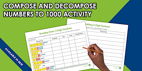 Compose and Decompose Numbers Using a Number Line Activity