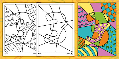 Primary 1 Pop Art Colouring Page