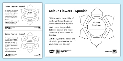 All About Me Flower Worksheet English/Spanish