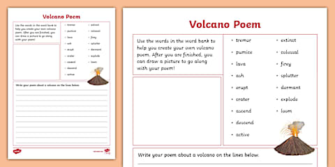 Volcano Acrostic Poem