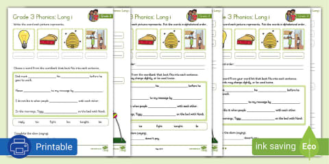 Long Vowel i Sound Activity Sheet