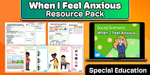 Asking for Help Social Story Mini Book and Scenario Practice Cards for SLP