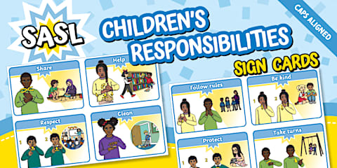 Foundation Phase - SASL- Road Safety - Vocabulary Signs - Matching ...