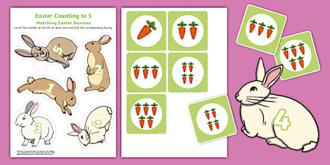Easter 1-5 Number Matching Activity