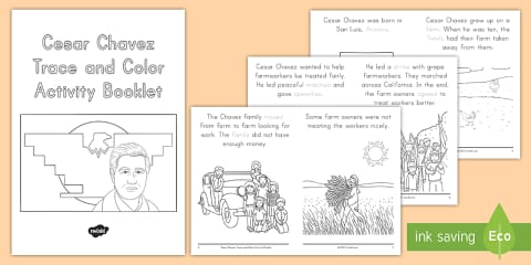 Cesar Chavez Biography Comprehension Worksheet for 1st-2nd Grade