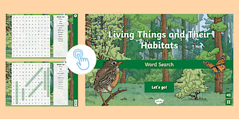 Living Things and Their Habitats Word Search