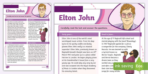 KS2 Elton John Fact File