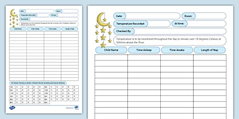 Nappy Changing Record Sheet for Private Childcare Settings