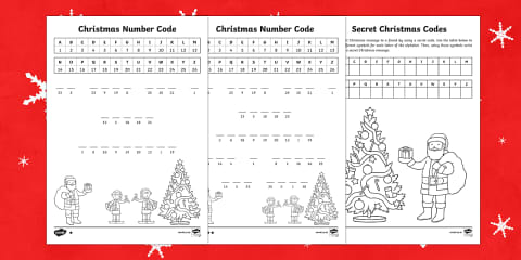 Crack the Code Christmas Words Activity