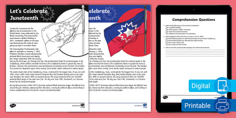 Sixth Grade John Brown Reading Passage Comprehension Worksheet
