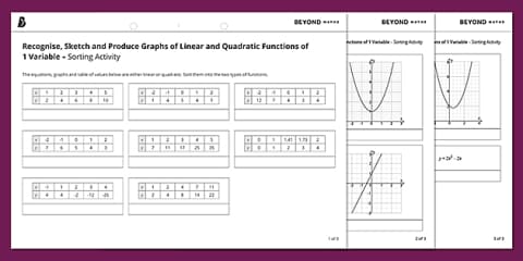 Eighth Grade Graph Linear Functions Using a Table of Values Practice