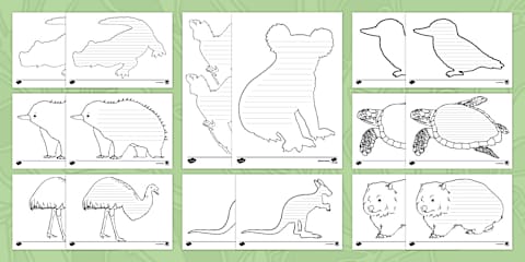 Outline of a Kangaroo | Australian Wildlife | Twinkl