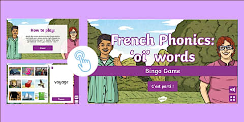 French Phonics: 'a' words Interactive Matching Game