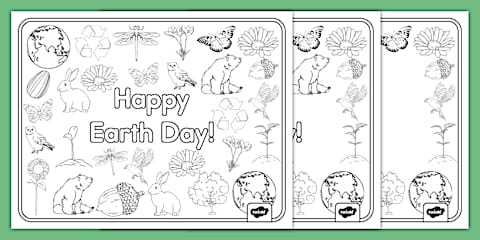 ESL Doodle Earth Day Colouring Pages [Kids, A1]