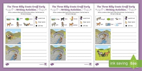 The Three Billy Goats Gruff CVC Word Building Activity Sheet