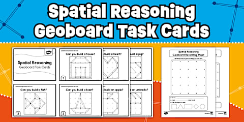 Geoboard Challenge Cards - 2D Shapes