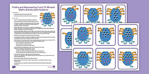 EYFS Birthday Monsters Recognising Numerals to 10 Whole Class Activity ...