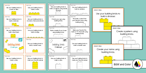 Famous Landmarks Block Building Challenge Cards and Fact Sheet for K ...
