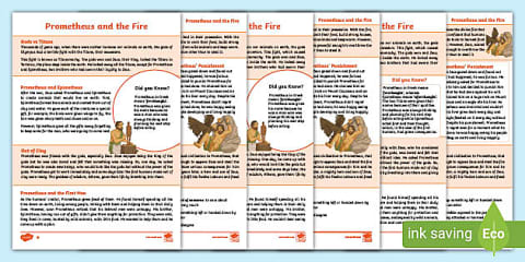 Greek Mythology Prometheus and the Fire Differentiated Reading ...