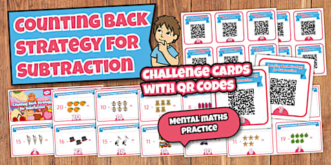 Counting On Strategy for Addition Challenge Cards with QR Codes