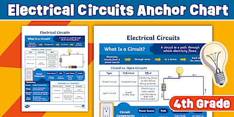 Fourth Grade Electric Circuits Science Vocabulary Task Cards