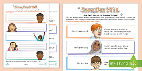 Show Don't Tell: Writing Composition Worksheet
