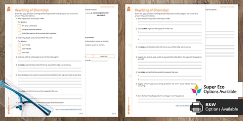 Chernobyl Disaster Differentiated Reading Comprehension Activity