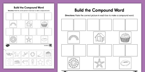 Compound Words Read and Write the Room Worksheet for K-2nd Grade