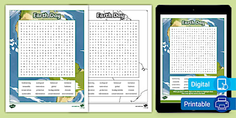 Earth Day Recycling Crossword Puzzle Printable
