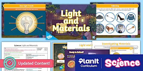 Science Light and Materials Investigation Prompt Display Poster