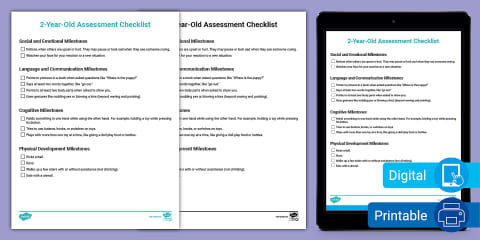 4-Year-Old Milestones Assessment Checklist