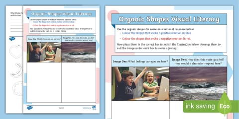 Geometric and Organic Shapes - Activity Sheet