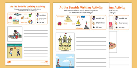 Seaside Activities - Missing Sounds Worksheet