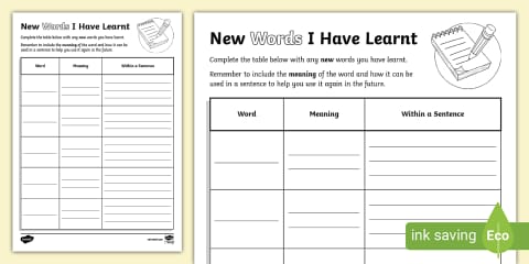Tier 2 and 3 Vocabulary Tracking Sheet