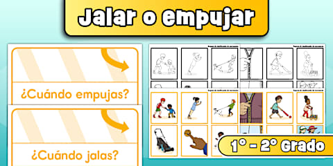 Libro de solapas: Fuerzas - empuja y jala | Spanish Push and Pull ...