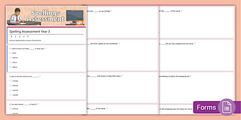 Year 3 Spelling Assessment Google Form