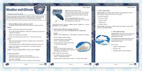 Weather and Climate Flashcards