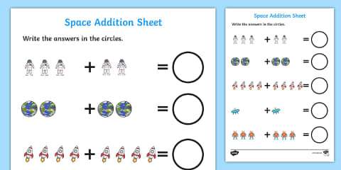 Space Themed Counting on up to 10 Worksheet
