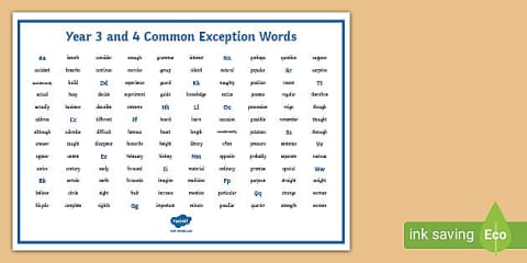 Australian Curriculum Year 4 Spelling Words - English