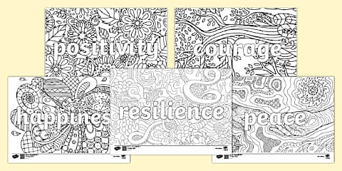 Mindfulness Colouring | Editable Page Borders for Word