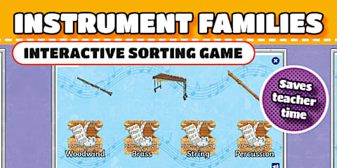 Musical Instruments Interactive Matching Activity