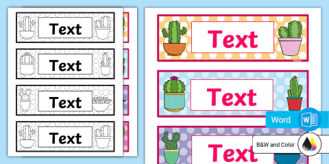 Succulent Editable Nameplates