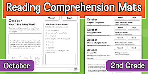 Second Grade August Daily Reading Comprehension Mats
