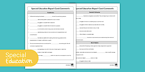 Australian Inclusive Education Report Writing Bank of Statements