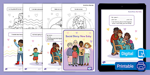 Preparing For a New Baby Brother or Sister - Story Flashcards