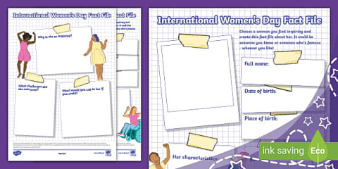 International Women's Day Fact File Template