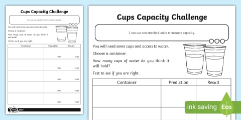 How Much Does It Hold? Capacity Worksheets