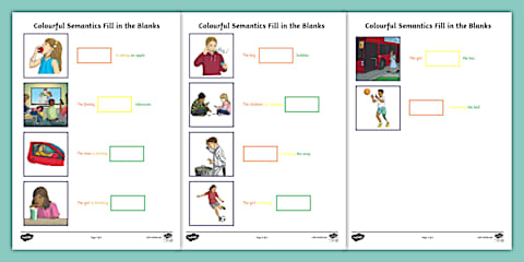 Colourful Semantics Fill in the Blanks Who? What doing? What?