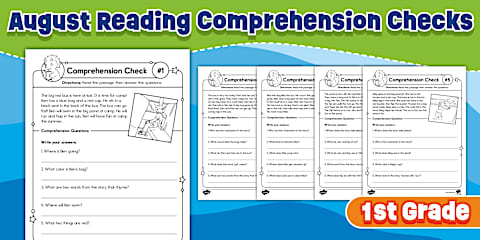 First Grade September Reading Comprehension Checks