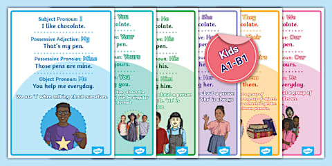 ESL Subject, Object and Possessive Pronouns Lesson [Kids, A1]